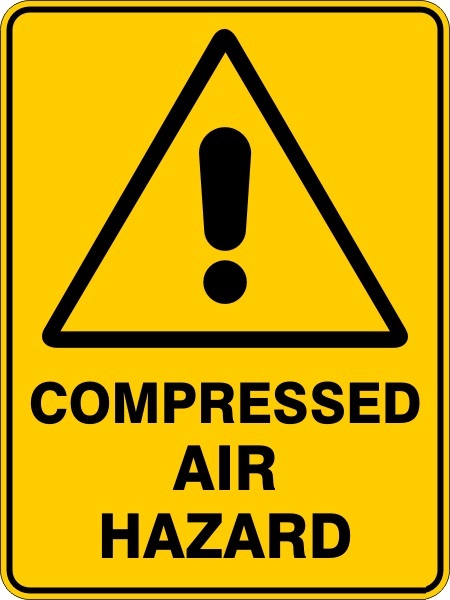 WARNING COMPRESSED AIR - SELF ADHESIVE STICKER / DECAL / SIGN | HEALTH ...