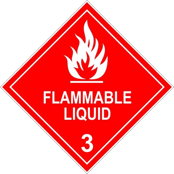 FLAMMABLE LIQUID 3 (WHITE) - SELF ADHESIVE STICKER / DECAL / SIGN ...