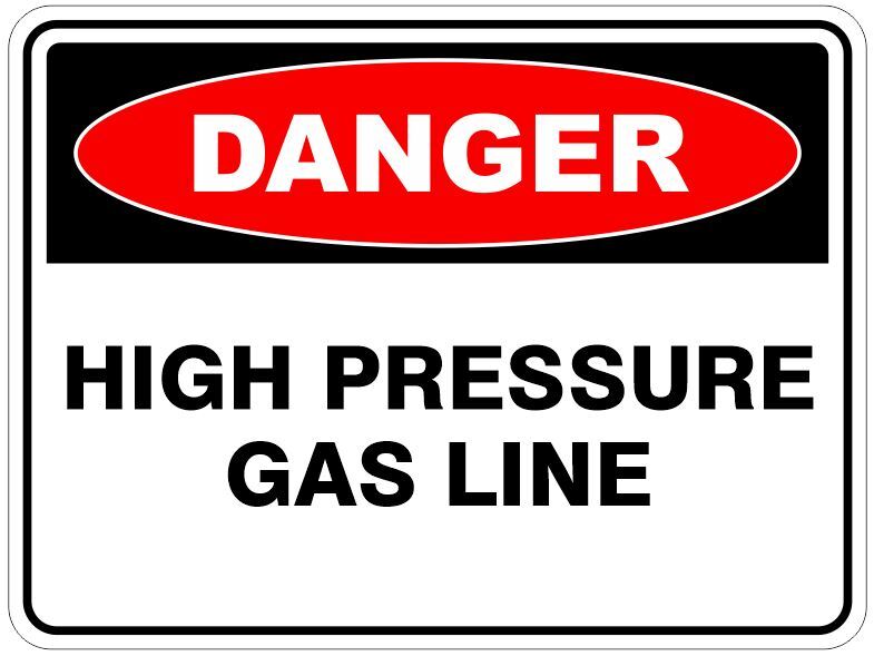 HIGH PRESSURE GAS LINE - SELF ADHESIVE STICKER / DECAL / SIGN | HEALTH ...