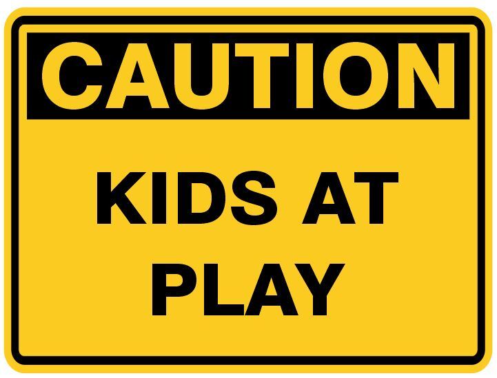 CAUTION - KIDS AT PLAY - SELF ADHESIVE STICKER / DECAL / SIGN | HEALTH ...