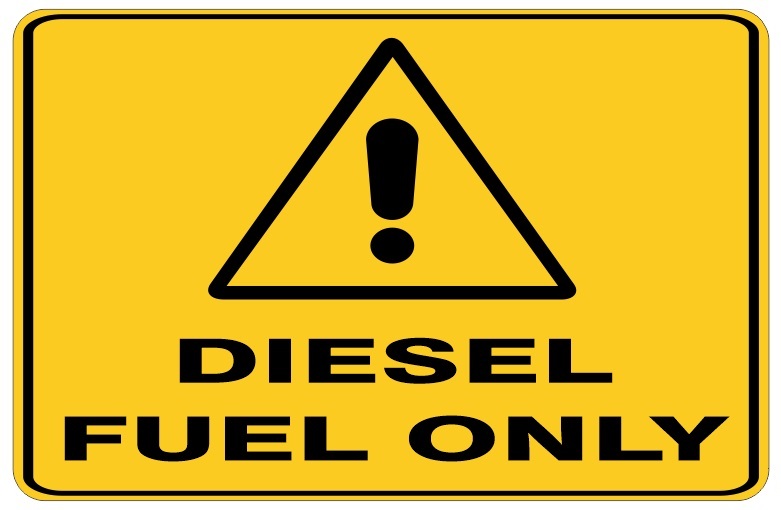 WARNING - DIESEL FUEL ONLY - SELF ADHESIVE STICKER / DECAL / SIGN ...